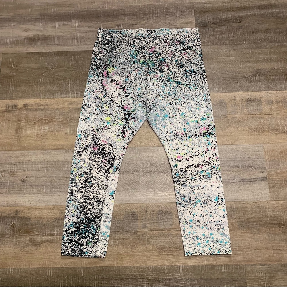 Nike Vintage Y2k 90’s Splatter Paint Style Capri Legg… - Gem